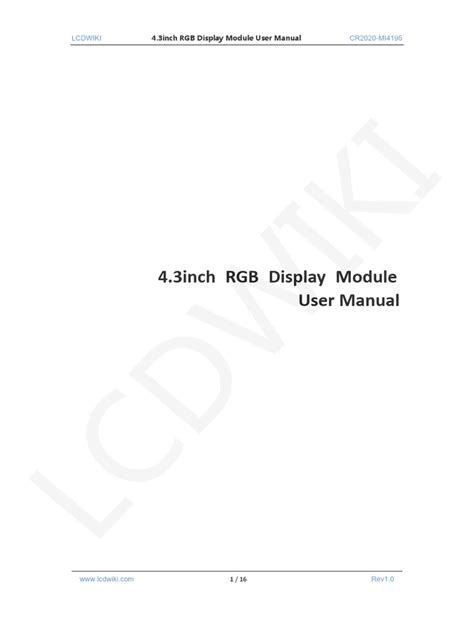 4 3inch rgb display user manual en pdf touchscreen computer program