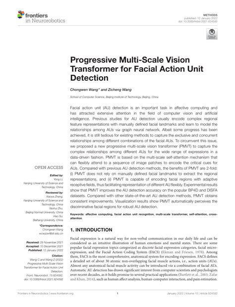 Pdf Progressive Multi Scale Vision Transformer For Facial Action Unit Detection