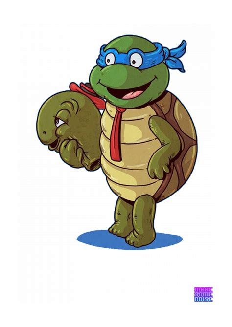 T Shirt Estonada As Tartarugas Ninjas Leonardo Em Make Some Noise Camisetas