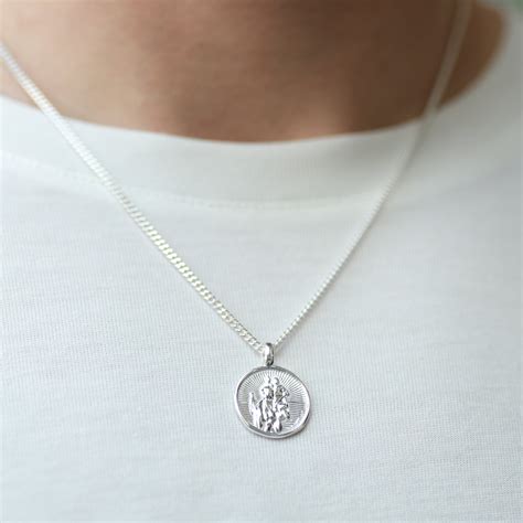 Mens St Christopher Necklaces Hersey And Son Silversmiths