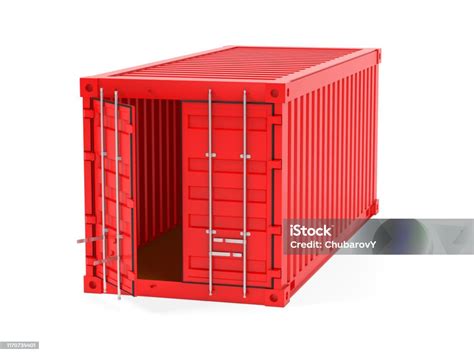 운송 화물 컨테이너 빨간색 열린 컨테이너입니다 3d 렌더링 일러스트레이션 3차원 형태에 대한 스톡 사진 및 기타 이미지 3차원 형태 금속 나무 상자 Istock