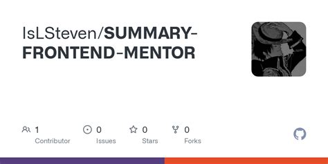 Github Islstevensummary Frontend Mentor