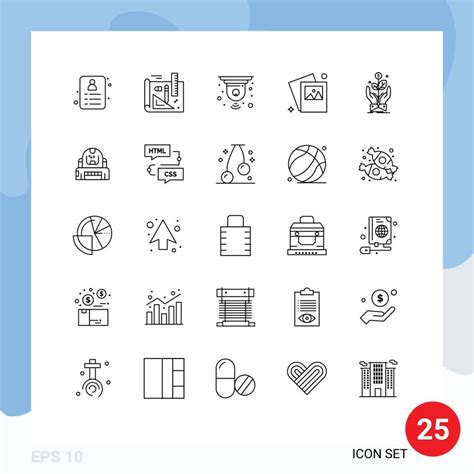 User Interface Pack Of 25 Basic Lines Of Plant Company Circuit Business Image Editable Vector