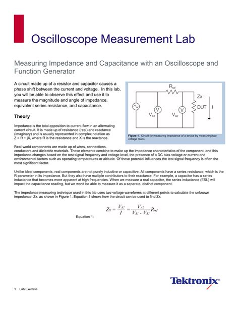 Measuring Impedance And Capacitance With An Oscilloscope And Function