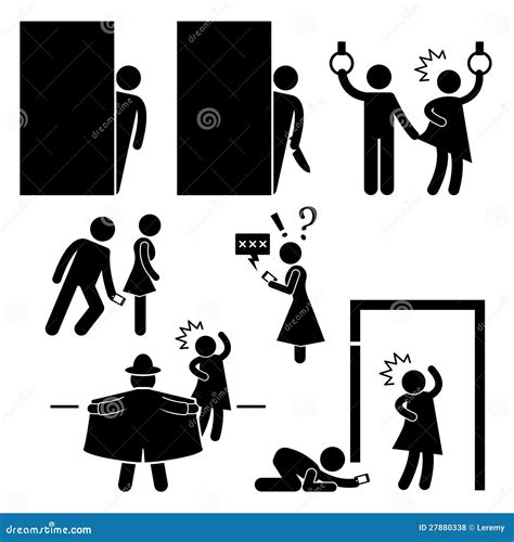 Pervert Stalker Physco Molester Pictogram Stock Vector Illustration Of Girl Flasher