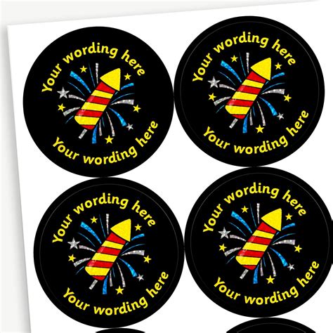 Personalised Holographic Rocket Stickers Bonfire Night