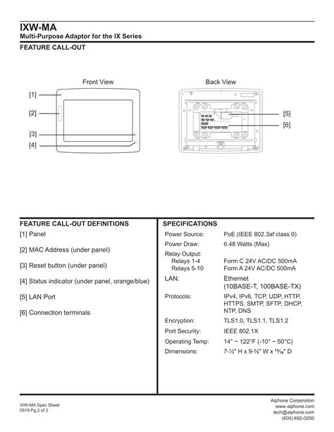 Aiphone Ix 2 Series Ip Relay Ixw Ma Alarm Expert