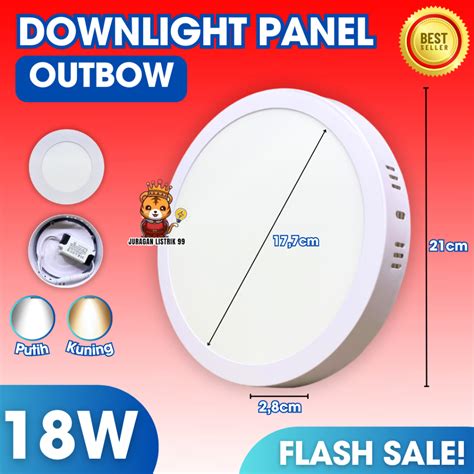 Jual Lampu Downlight Led Panel Outbow Bulat W Watt Lampu Downlight Tempel Plafon Shopee