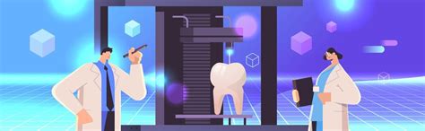 연구원은 인간 이식 장기 생물 공학의 3d 바이오 프린터 의료 인쇄에 치아 모델을 인쇄합니다 프리미엄 벡터