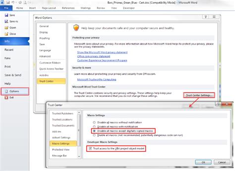 Step Enable VBA Macros In Microsoft Word