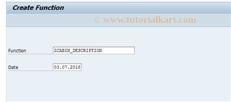 CU65 SAP Tcode Create Function