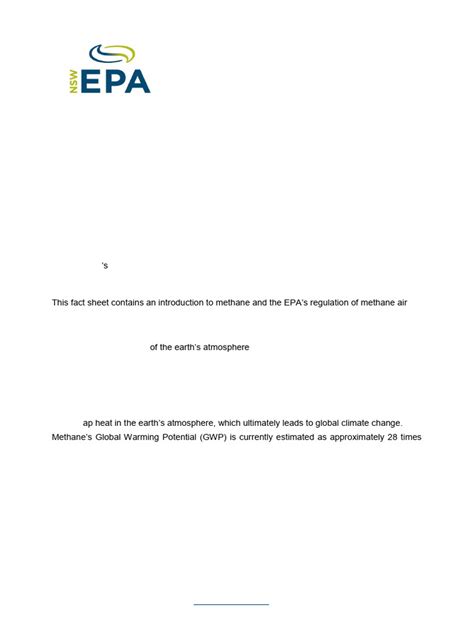 2564 Methane Fact Sheet Pdf Methane Atmosphere Of Earth