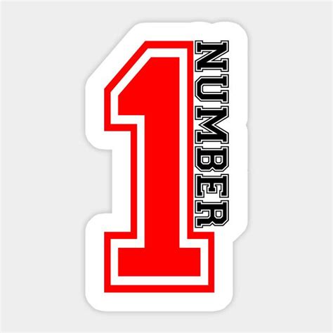 Number 1 Numbers Sticker Design Vinyl Sticker
