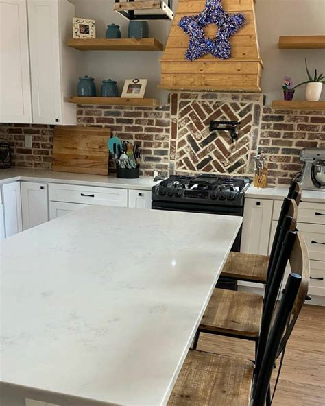 Rustic Kitchen With Brick Backsplash Soul And Lane