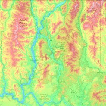 Stevens County Topographic Map Elevation Terrain