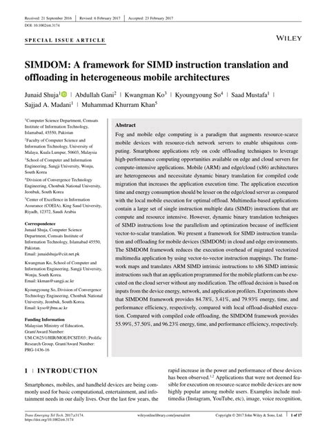 Pdf Simdom A Framework For Simd Instruction Translation And Offloading In Heterogeneous