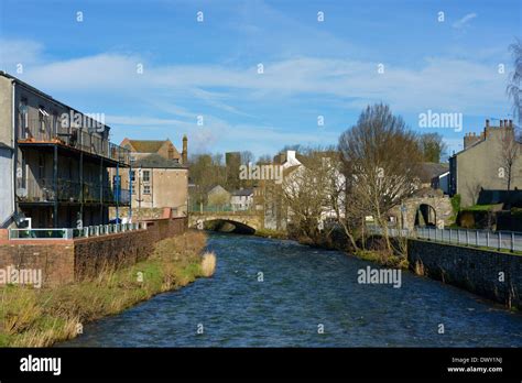 The River Cocker And Main Street Bridge Cockermouth Cumbria England United Kingdom Europe