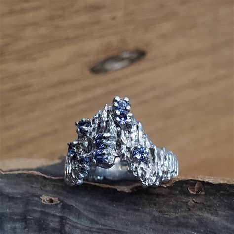 Montana Yogo Sapphire Ring Set In Sterling Silver Custom Made With