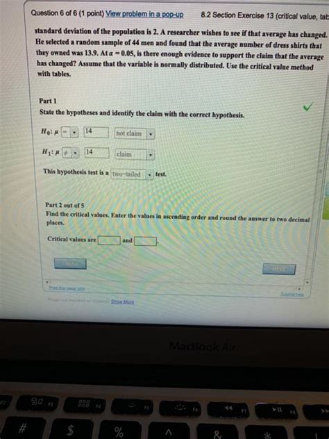solved question 6 of 6 1 point view problem in a pop up