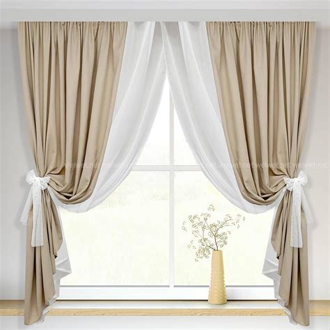 Аріма кухонна занавіска зі шторами бежеві короткі штори в кухню купити в Україні та у