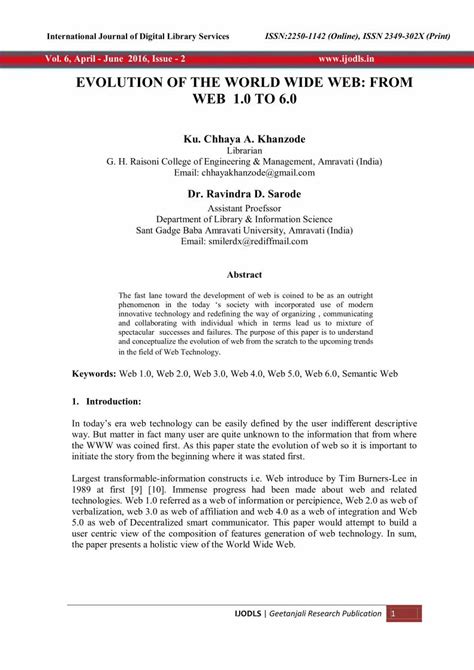 Pdf Evolution Of The World Wide Web From Web …web 3 0 Is Also Known As Semantic Web Semantic