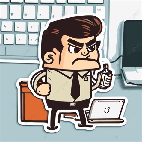 만화 회사원 클립 아트를 갖춘 스티커 벡터 고립 된 만화 회사원과 스티커 디자인 상표 Png 일러스트 및 벡터 에 대한 무료 다운로드 Pngtree