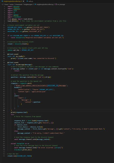 Help Integrating The Assistant Api Into A Discord Bot Api Openai Developer Community