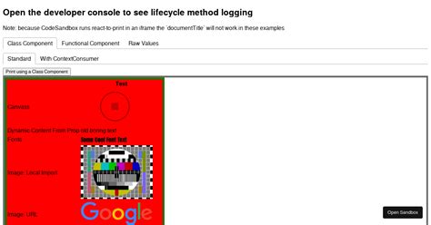 React To Print Forked Codesandbox