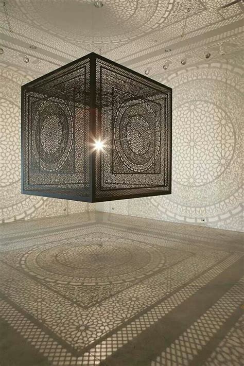 Contemporary Lighting Design Casting Shadows With Moroccan And Ottoman