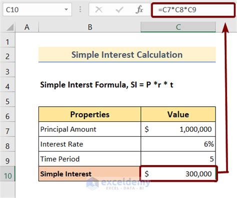 How To Apply A Simple Interest Formula In Excel With 3 Examples