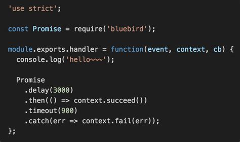 Aws Lambda Constant Timeout When Using Bluebird Promise