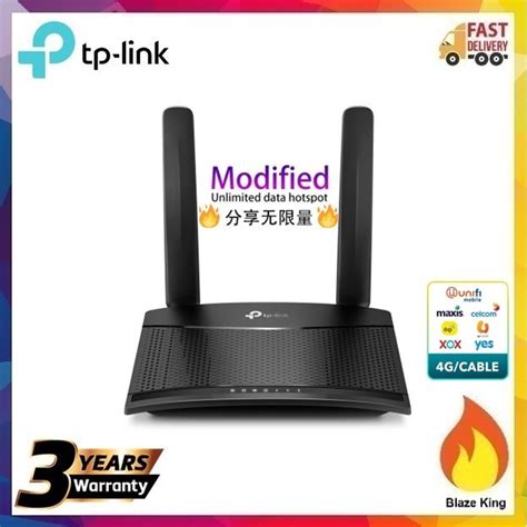 Tp Link Tl Mr Mbps Wireless G Lte Router Unlimited Modifed Shopee Malaysia
