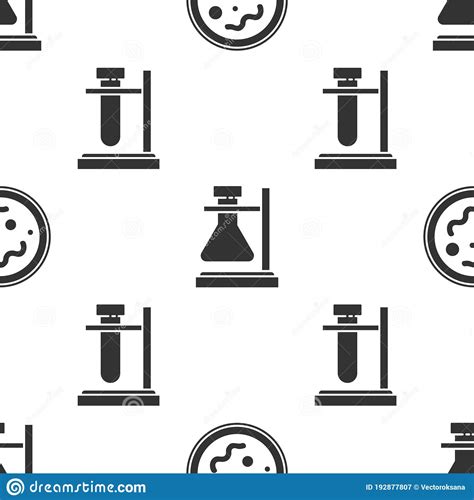 Set Bacteria Test Tube Flask On Stand And Test Tube Flask On Stand On