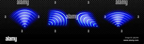 Wi Fi Light Effect Blue Neon Signal Sensor Waves Internet Wireless Connection Radar Sensing