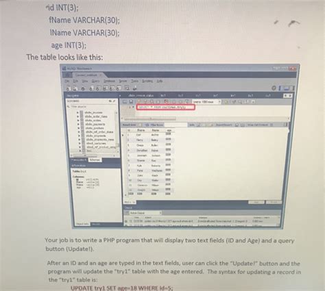 solved id int 3 fname varchar 30 iname varchar 30 age