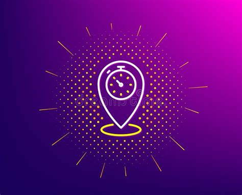 timer line icon time sign location pointer symbol vector stock