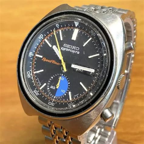 Seiko 5 Sports Speedtimer Automatic Chronograph Watch Vintage 6139 7020