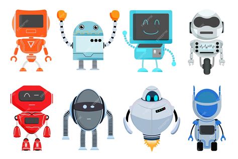 premium vector robot characters vector set robotic characters