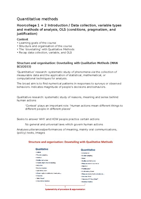 Quantitative Methods Lecture Notes Man Bcu2033 Studeersnel