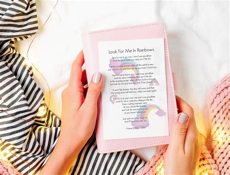 Look For Me In Rainbows Funeral Poem Memorial Poem Personalised