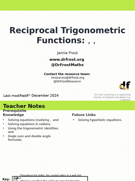 Reciprocal Trigonometric Functions Lesson Pdf Trigonometric Functions Mathematics