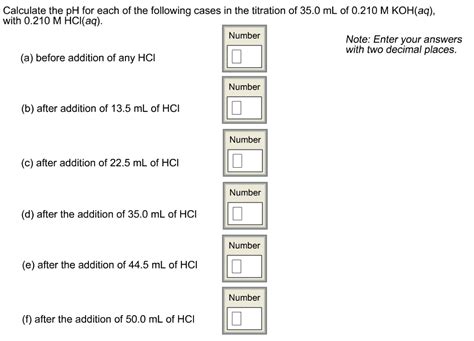 Solved Calculate The PH For Each Of The Following Cases In Chegg Com