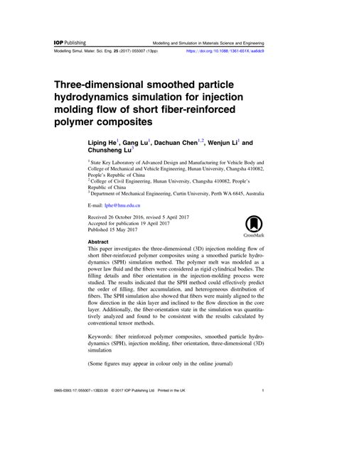 Three Dimensional Smoothed Particle Hydrodynamics Simulation For