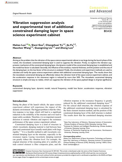 Pdf Vibration Suppression Analysis And Experimental Test Of Additional Constrained Damping