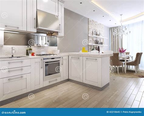 Kitchen Diner In The Neoclassical Style Stock Illustration