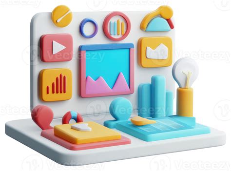 Colorful Digital Dashboard Showcasing Various Data Analysis Tools