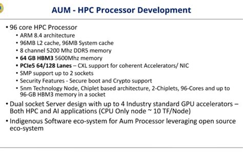 C Dac Develops Indias First Indigenous Arm Based Cpus Flagship Aum Chip With 96 Cores 96 Gb