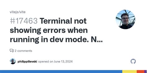 Terminal Not Showing Errors When Running In Dev Mode No Error Checking In Code Either · Issue