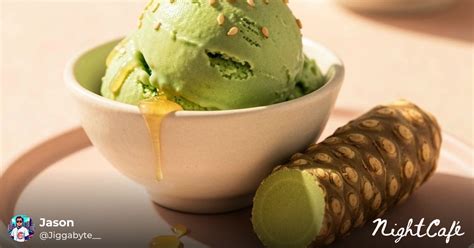 Wasabi Ice Cream Vibrant Wasabi Ice Cream In Pastel Settin