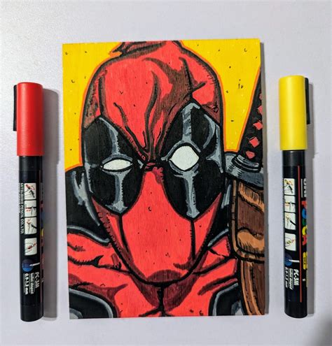 Deadpool Art Deadpool Drawing Marvel Art Handmade Artwork Fan Art